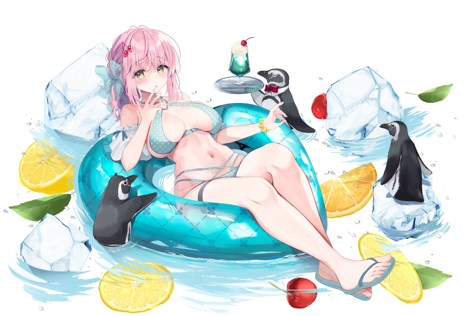 takashina asahi kasugai koharu bikini garter penguin swimsuits | #1234049 | yande.re